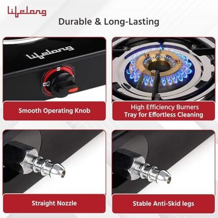 Lifelong Single Burner Glass Gas Stove