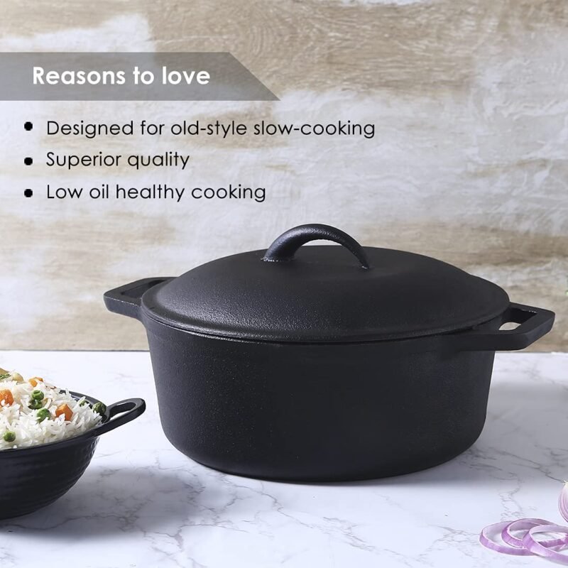 Wonderchef -Forza Pre-seasoned Cast Iron - Casserole with Lid