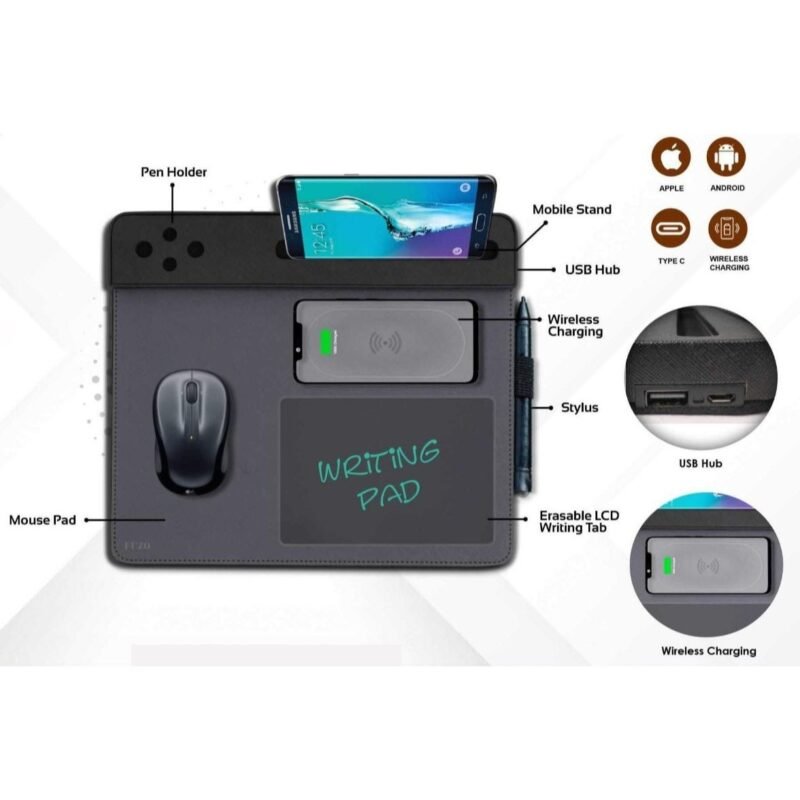 3 in 1 Wireless Mouse Pad Charger with Company Logo