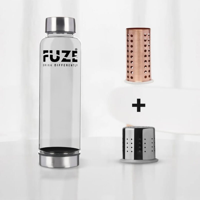 Fuze Glass Bottle With Copper Filter + Stainless Steel Filter